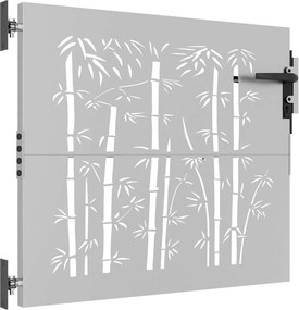 Zahradní branka 85 x 75 cm corten ocel bambusový design 153232