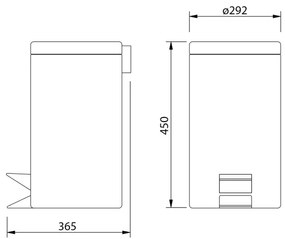 Aqualine - Odpadkový koš SIMPLE LINE 20 l leštěná nerez
