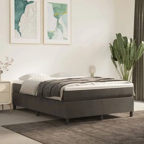 Box spring postel s matrací tmavě šedá 140x200 cm samet 3144682