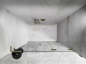 Mexen Lunar-F, L pravé skládací sprchové dveře 120 cm, čiré sklo, zlatý profil, 836SL-120-050-50-00-P