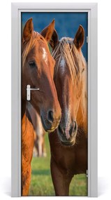 Samolepící fototapeta na dveře Dva koně 85x205 cm