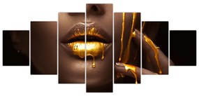Obraz - Žena se zlatými rty (210x100 cm)