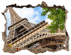 Wallmuralia Samolepící díra nálepka Eiffelova věž Paříž 95x64 cm