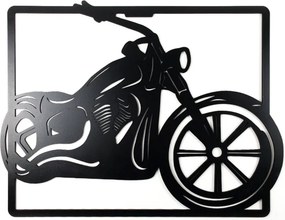 Dřevěná dekorace Motorka černá