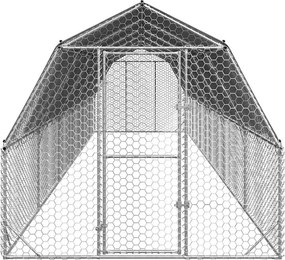 Výběh pro slepice se střechou 2,5x12x2,25 m pozinkovaná ocel 3328525