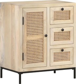 Příborník 60 x 35 x 70 cm masivní mangovník a přírodní rákos 323508