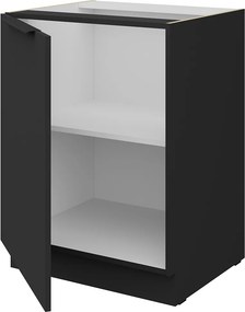 ARIA cc | dolní skříňka 60 D 1F policová | 60 cm | ANTI FINGERPRINT povrch | černá
