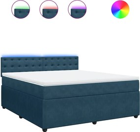 Box spring postel s matrací modrá 180 x 200 cm samet 3290122