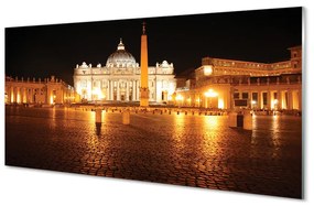 akrylový obraz Rome Basilica Square v noci 120x60 cm