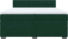 Box spring postel s matrací tmavě zelená 200x200 cm samet 3288717