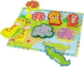 RAPPA Dřevěná vkládačka zvířata safari / 3D / dřevo