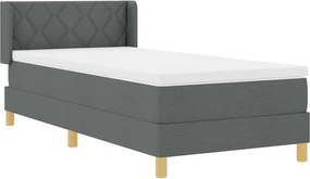 Postel s boxspringem s čelo Tmavě šedá 200 x 100 cm textil 3341343