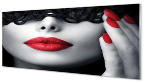 akrylový obraz Červené rty žena 120x60 cm