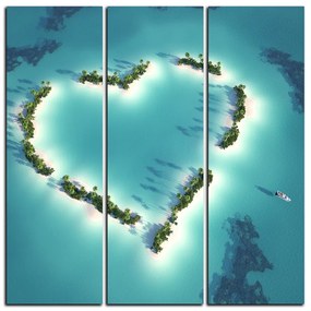 Obraz na plátně - Ostrov ve tvaru srdce - čtverec 3136B (105x105 cm)