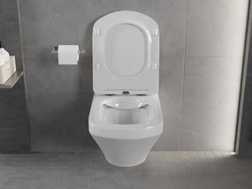 Mexen Vito WC mísa Rimless s pomalu sklopnou deskou slim, duroplast, bílý lesk - 30174000