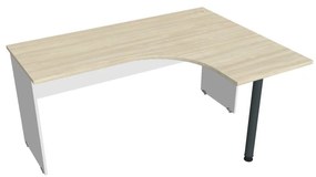 Stůl ergo levý 160*120 cm - Hobis Gate GE 60 L Dekor stolové desky: akát, Dekor lamino podnože: bílá, Barva nohy: černá