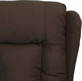 Polohovací křeslo tmavě hnědé textil 339053