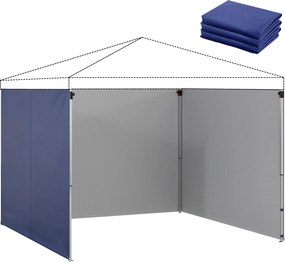 Outsunny 3dílné boční panely pro altán 3 × 3 m — se zipem, UPF 50+, voděodolná Oxford tkanina, soukromí a ochrana proti větru, tmavě modrá | Aosom