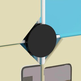 Dětská modulární skříň s 8 úložnými boxy modrá PP 340583