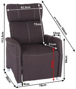 Kondela Polohovací křeslo, látka čokoládová, FOREST