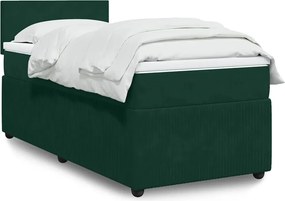 Box spring postel s matrací tmavě zelená 80 x 200 cm samet 3287587