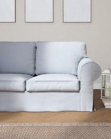 Potah na pohovku IKEA  Ektorp 2-místná, nerozkládací barva modrá látka pletený vzor