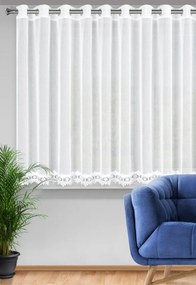 ZÁCLONA NA KROUŽCÍCH KAJE 350X145 CM CM BÍLÁ