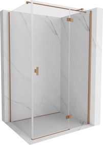 Mexen Mist HT, sprchový kout s výklopnými dveřmi pravý 105 x 95 cm, čiré sklo, měděná matná, 8A5T-105-095-65-00-P