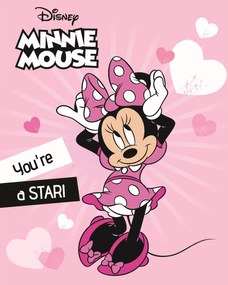 Textiel Fleecová deka Minnie You are a Star! 100x140cm růžová