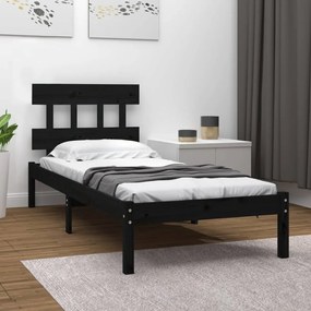 Rám postele černý masivní dřevo 90 x 200 cm,  3104727 HangarStore.cz