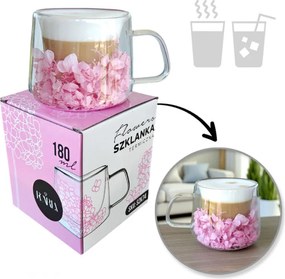Flamenco Mystique Světle růžové termální sklo s hortenzií - 180 ml, 1 ks | 74 SZK