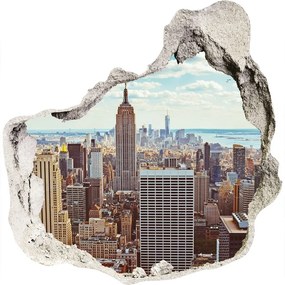 Wallmuralia Fototapeta díra na zeď 3D New York z ptačího pohledu 75x75 cm