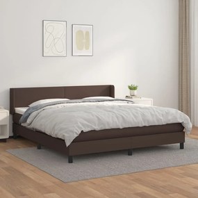 vidaXL Box spring postel s matrací hnědá 160x200 cm umělá kůže