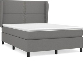 Box spring postel s matrací tmavě šedý 140 x 190 cm textil 3127878