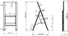 WENKO 601015100 - Schůdky ALU-DESIGN 44x101 cm bílá/šedá