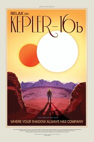 Ilustrace Kepler16b (Planet & Moon Poster) - Space Series (NASA)