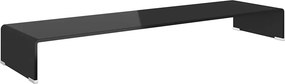TV stolek / podstavec na monitor sklo černý 110x30x13 cm 244140