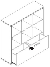 Sconto Komoda BELLE beton/bílá vysoký lesk