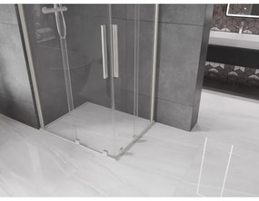 Mexen Velar Duo, sprchový kout s posuvnými dveřmi 100 x 90 cm, 8mm čiré sklo, broušená ocel, 871-100-090-02-97