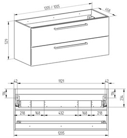 Mereo Mereo, Bino, koupelnová skříňka s keramickým umyvadlem 101 cm, CN632