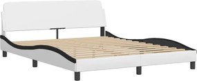 Postel Viana s matrací bílá a černá 160 x 200 cm umělá kůže 3208809