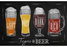 Cedule Types Of Beer 40 x 30cm