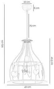 ONLI - Lustr na lanku LEONILDE 1xE27/15W/230V béžová