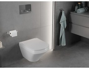Mexen Vito WC mísa Rimless s pomalu padající deskou slim, duroplast, Bílá - 30174000