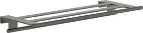 Hansgrohe AddStoris S - Polička s držákem ručníku, délka 66 cm, kartáčovaný černý chrom 41781340