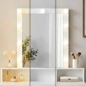 Toaletní stolek s LED osvětlením Cirko 80 cm bílý