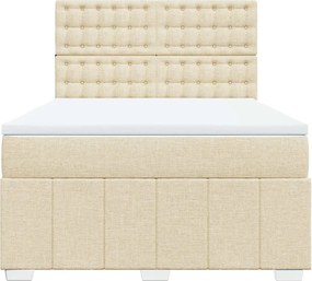 Box spring postel s matrací krémová 140x190 cm textil 3293982