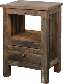 Hnědý antik dřevěný noční stolek Grimaud Unit - 44*37*63cm
