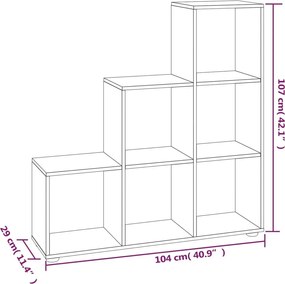 vidaXL Schodová knihovna 107 cm kompozitní dřevo [342603] Barva: Černá