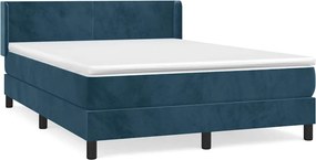 Box spring postel s matrací tmavě modrá 140x190 cm samet 3130839